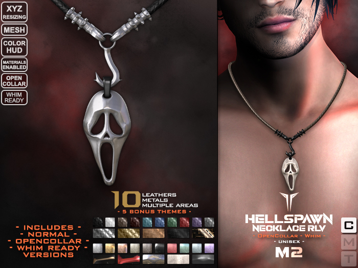 Second Life Marketplace - **RE** Hellspawn Necklace M2 RLV - UNISEX - OpenCollar - Whim Ready